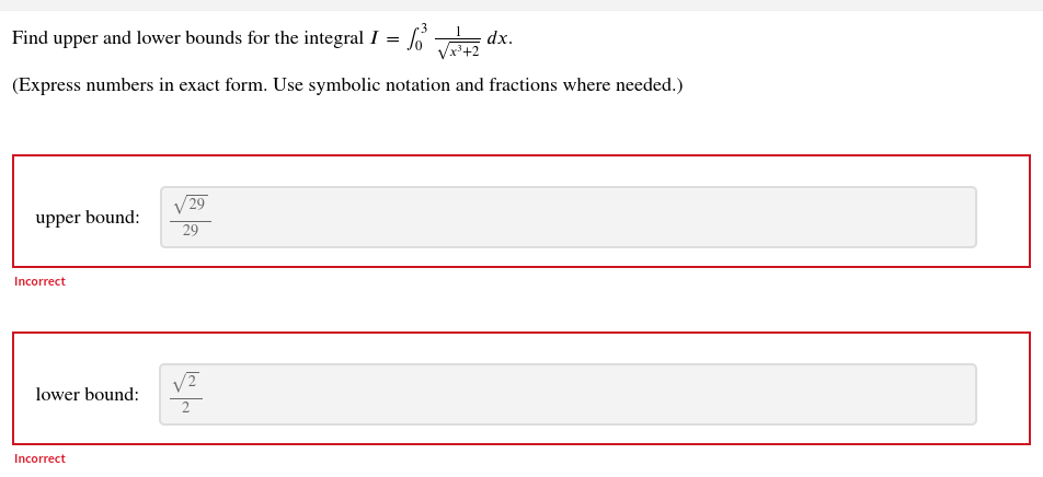 Solved = . Vx+2 Find upper and lower bounds for the integral | Chegg.com
