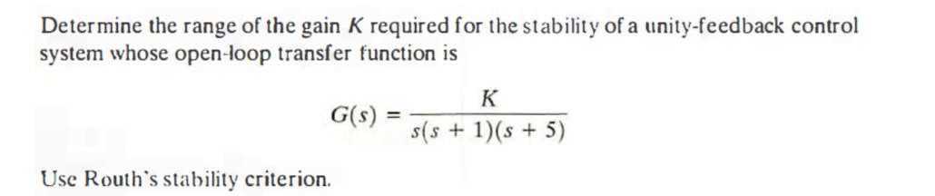 Solved Determine the range of the gain K required for the | Chegg.com