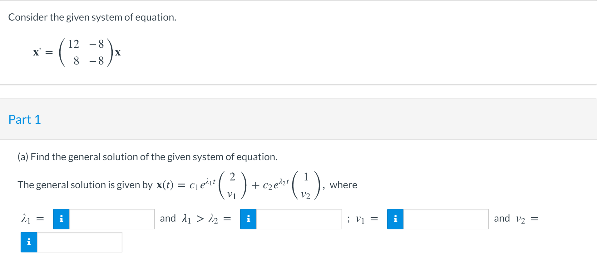 Solved Consider the given system of equation. r-(3-3). Part | Chegg.com