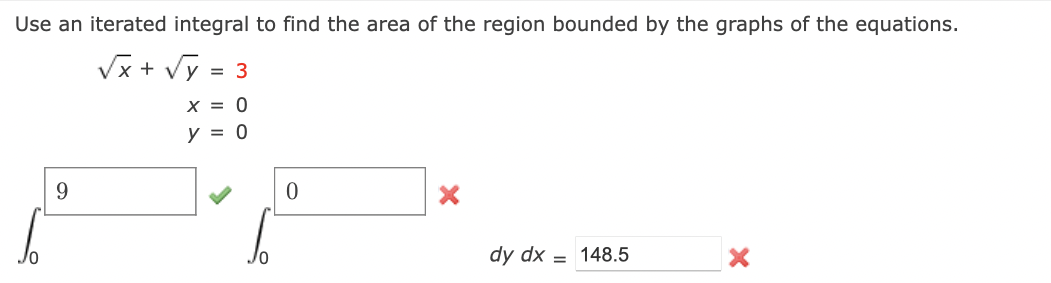 Solved Use an iterated integral to find the area of the | Chegg.com