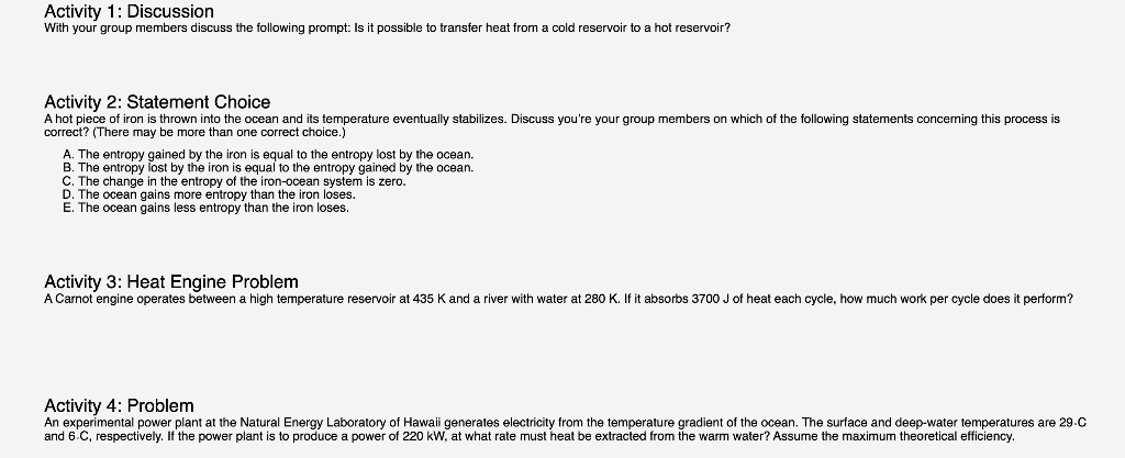 Solved Activity 1: Discussion With your group members | Chegg.com
