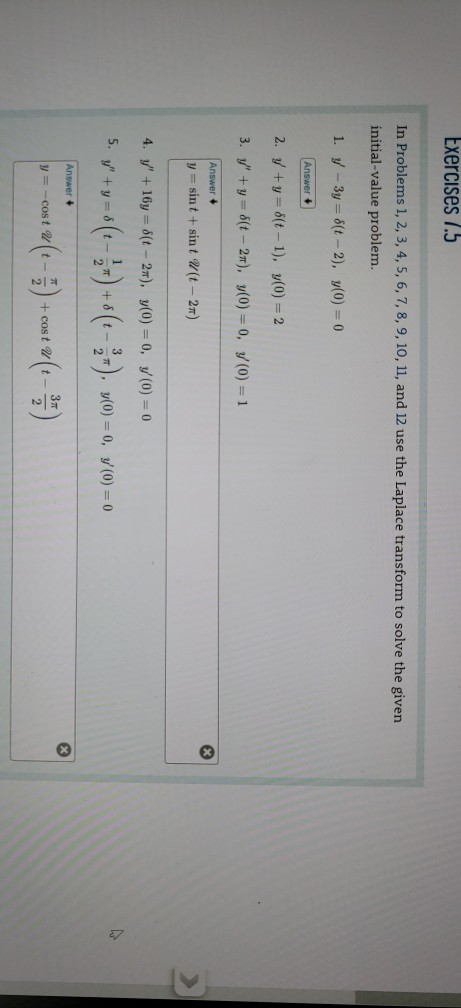 Solved xercises 7.5 In Problems 1, 2, 3, 4, 5, 6, 7, 8, 9, | Chegg.com Solved xercises 7.5 In Problems 1, 2, 3, 4, 5, 6, 7, 8, 9, | Chegg.com