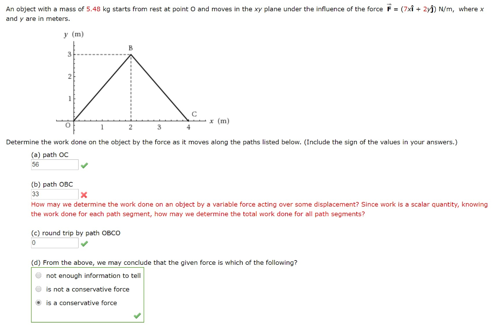 Solved An object with a mass of 5.48 kg starts from rest at | Chegg.com