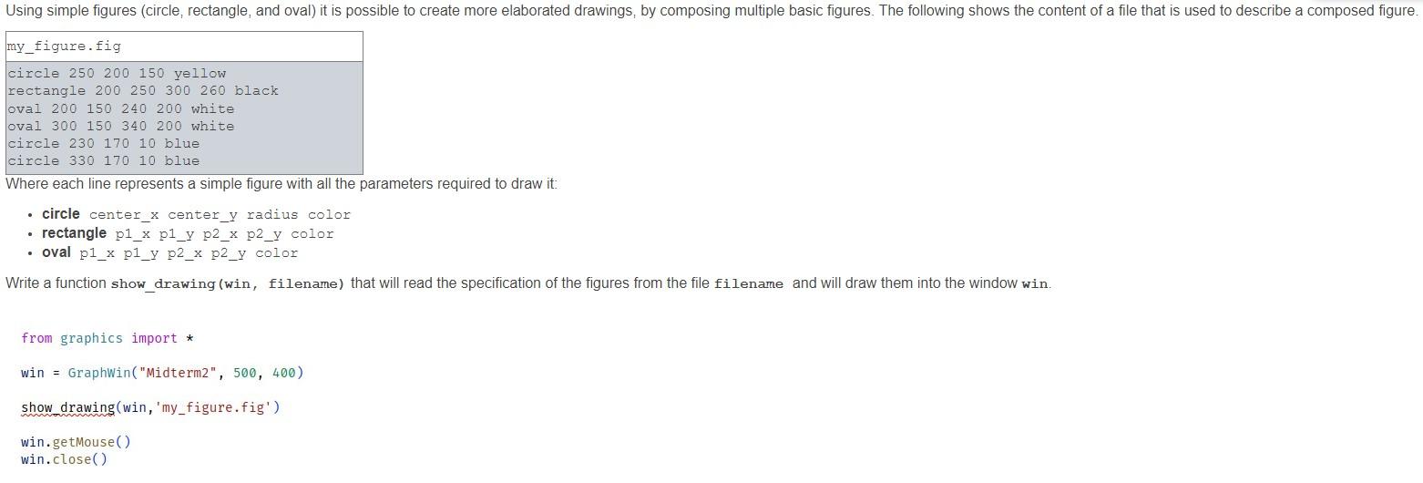 Solved Using simple figures (circle, rectangle, and oval) it | Chegg.com