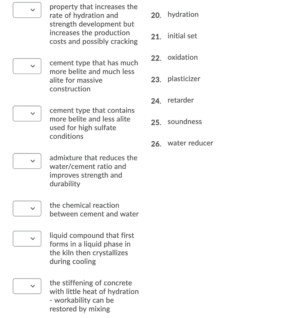 Solved Match each question with the best answer listed. Each | Chegg.com