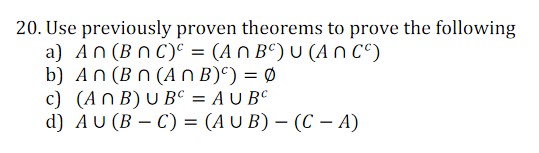 Solved 20. Use previously proven theorems to prove the | Chegg.com