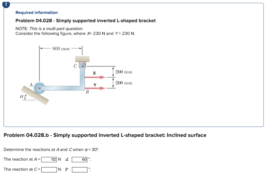 Solved Problem 04.028 - Simply supported inverted L-shaped | Chegg.com