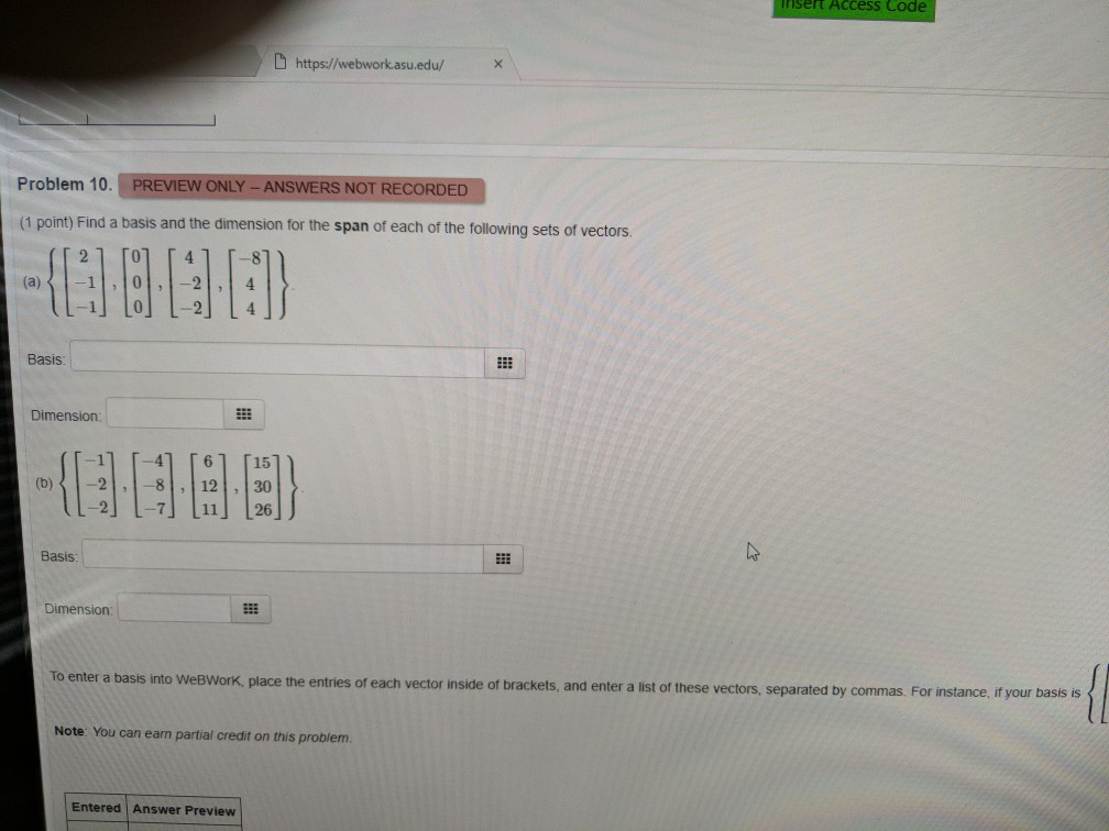 Solved find a basis and the dimension for the span of each | Chegg.com