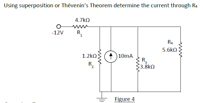 Using superposition or Thévenin's Theorem determine | Chegg.com