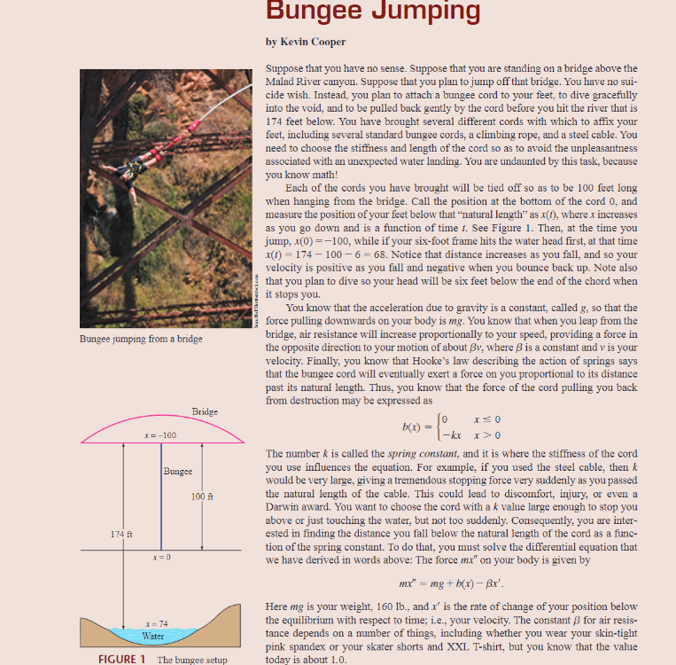 Solved Related Problems 1. Solve the equation mx" + Bx' = mg | Chegg.com