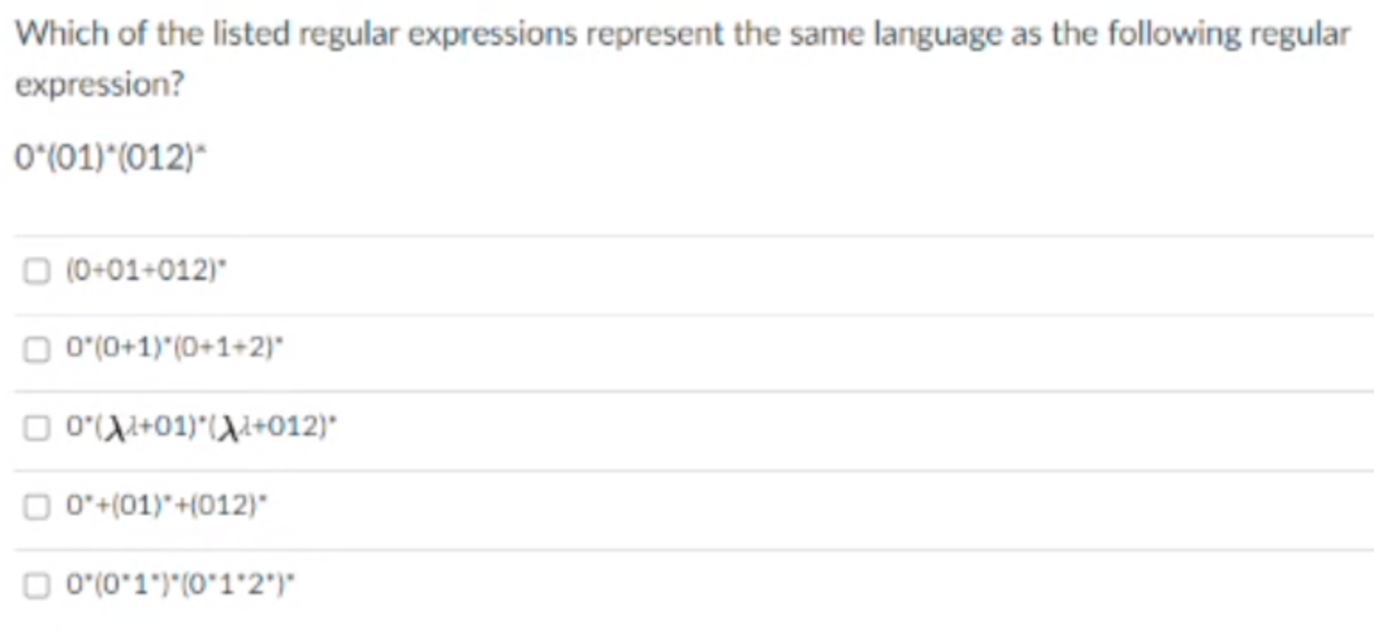 Solved Which of the listed regular expressions represent the | Chegg.com