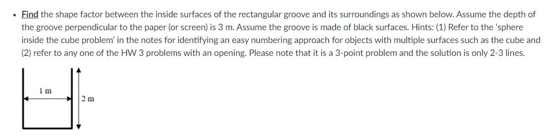 Solved • Find the shape factor between the inside surfaces | Chegg.com