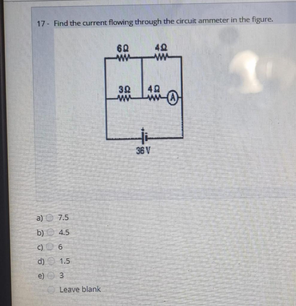 Solved 17 - Find the current flowing through the circuit | Chegg.com