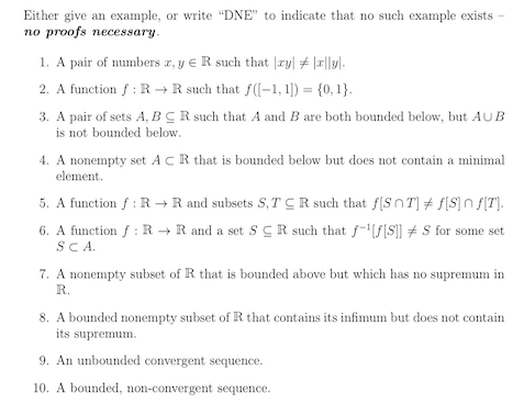 Solved Either give an example, or write "DNE" to indicate | Chegg.com