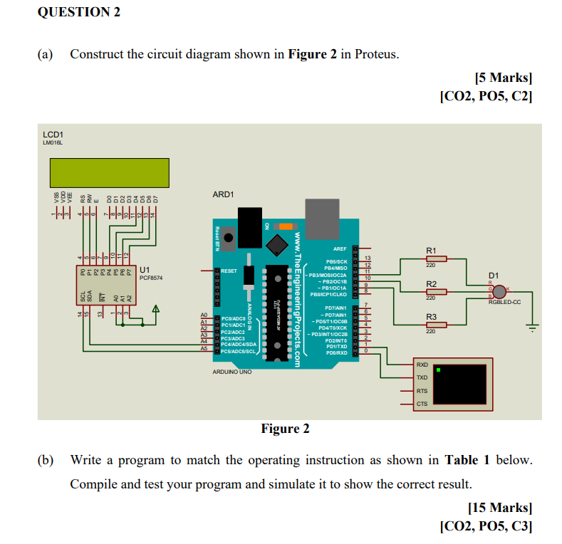 QUESTION 2 (a) Construct the circuit diagram shown in | Chegg.com