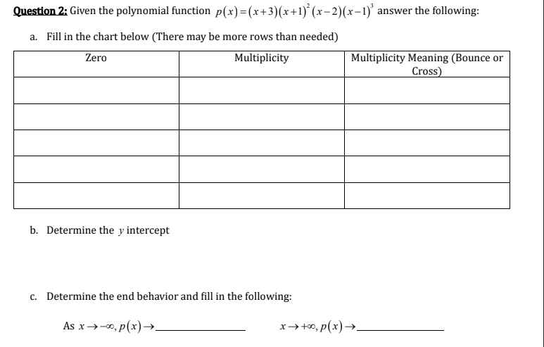Solved Question 2; Given the polynomial function | Chegg.com