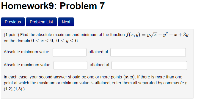 Solved Homework9: Problem 7 Previous Problem List Next (1 | Chegg.com