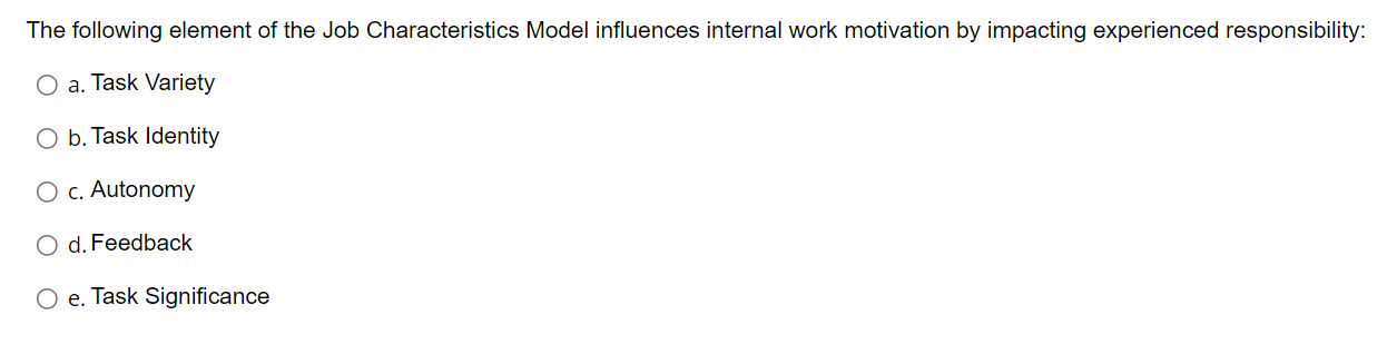 Solved The power of the three "task design" elements of the | Chegg.com