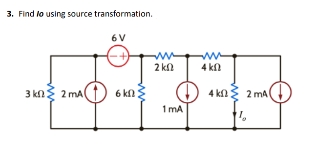 Solved 3. Find o using source transformation. | Chegg.com