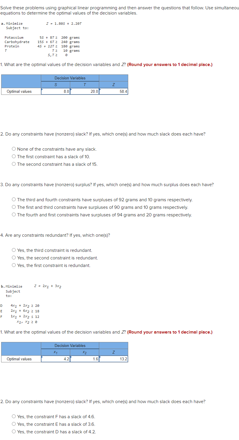 Solved Solve these problems using graphical linear | Chegg.com