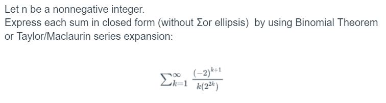 Solved Let n be a nonnegative integer. Express each sum in | Chegg.com