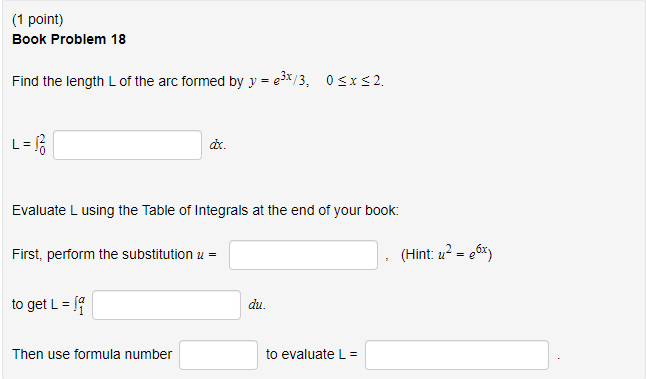 Solved (1 point) Book Problem 18 Find the length L of the | Chegg.com