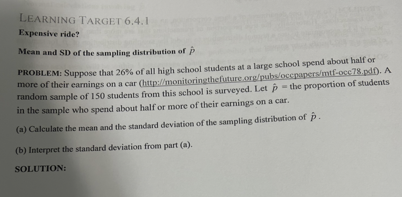 Solved Expensive ride? Mean and SD of the sampling | Chegg.com