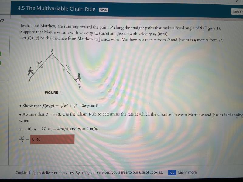Solved 4.5 The Multivariable Chain Rule OPEN I am fir 021 | Chegg.com