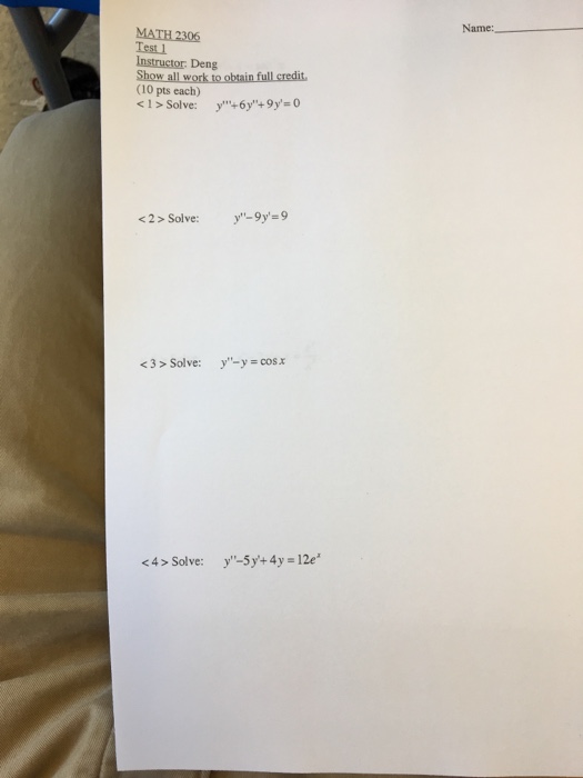 Solved Solve: y '''+ 6 y" + 9 y' = 0 Solve: y" - 9 y' = 9 | Chegg.com