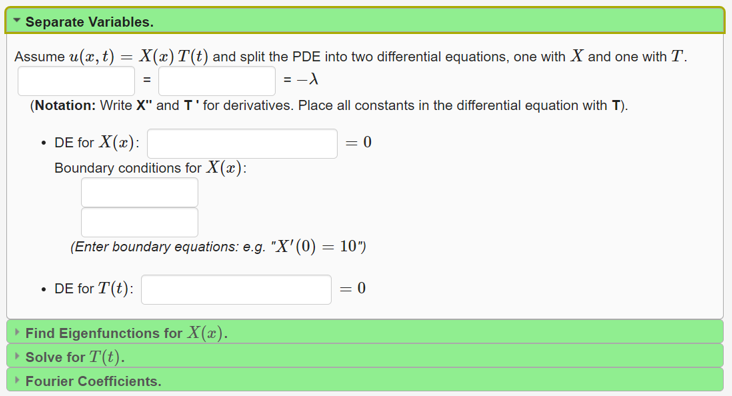 Solved (1 point) In your answers below, for the variable λλ | Chegg.com