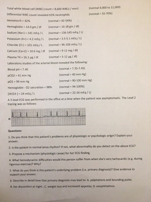 Heart Case Study #1 Name Chief Complaint: 54-year-old | Chegg.com