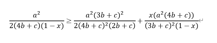 Solved a2 al(3b + c)2 > 2(4b + c)(1 – x)2(4b + c)2(2b + c) + | Chegg.com