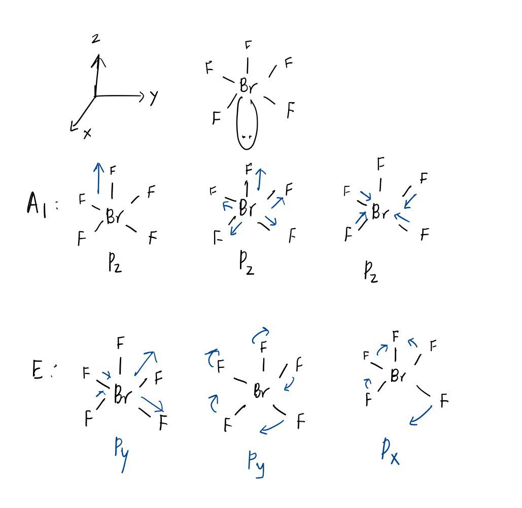 Solved BrF5 ﻿has a point group C4v. ﻿According to the | Chegg.com
