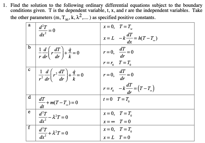 Find the solution to the following ordinary | Chegg.com