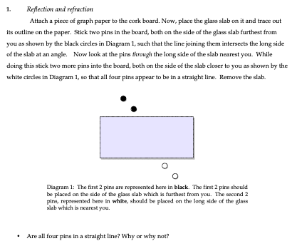 Solved 1. Reflection and refraction Attach a piece of graph | Chegg.com