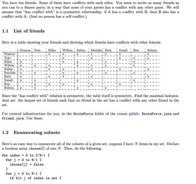 Solved You have ten friends. Some of them have conflicts | Chegg.com