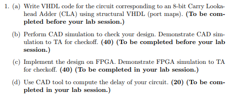 1. (a) Write VHDL code for the circuit corresponding | Chegg.com