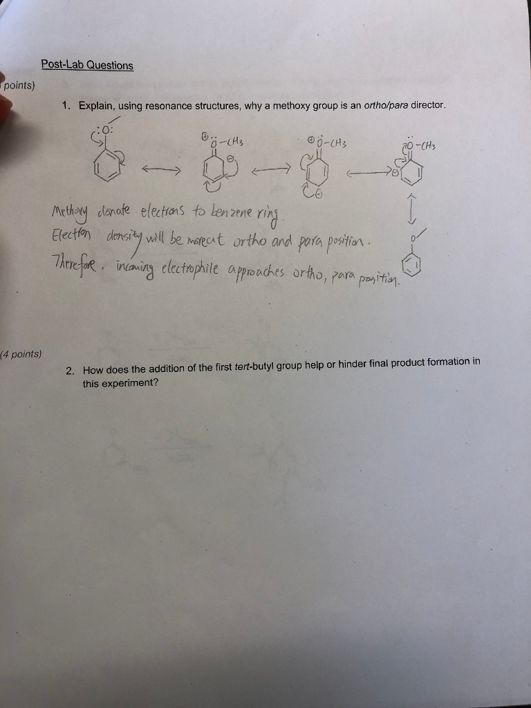 Solved Post-Lab Questions points) 1. Explain, using | Chegg.com