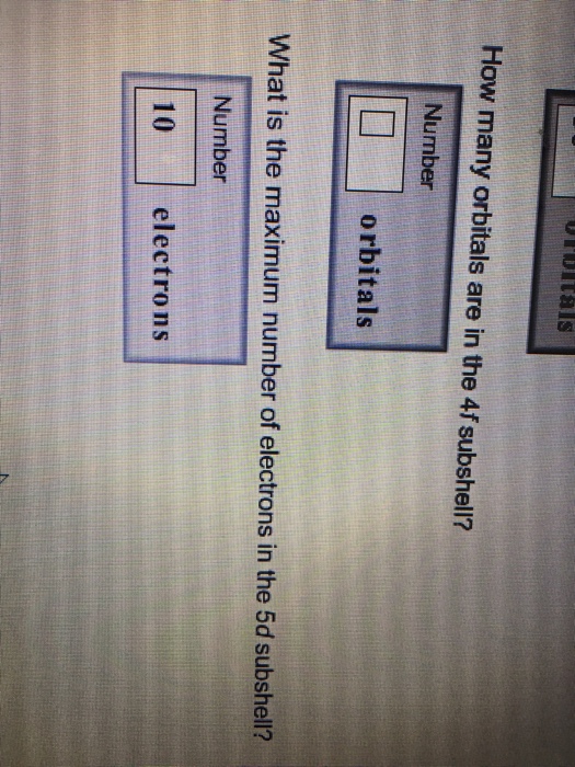 Solved How many orbitals are in the 4f subshell? What is | Chegg.com