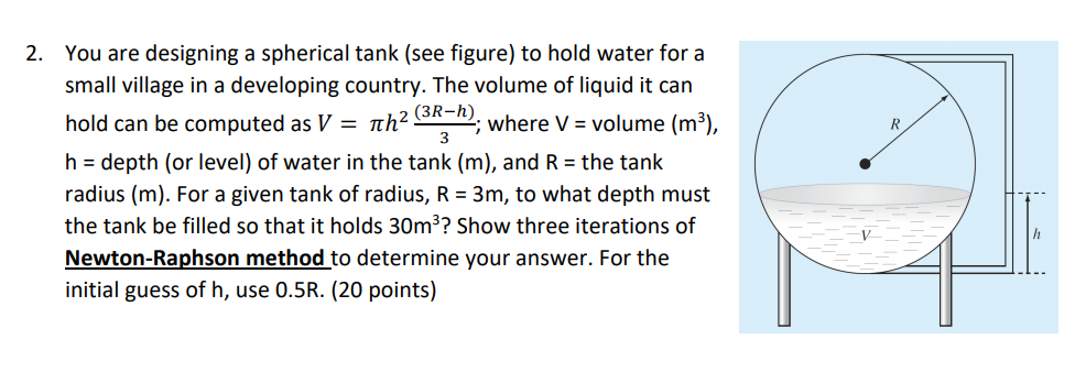 Solved 3 2. You are designing a spherical tank (see figure) | Chegg.com