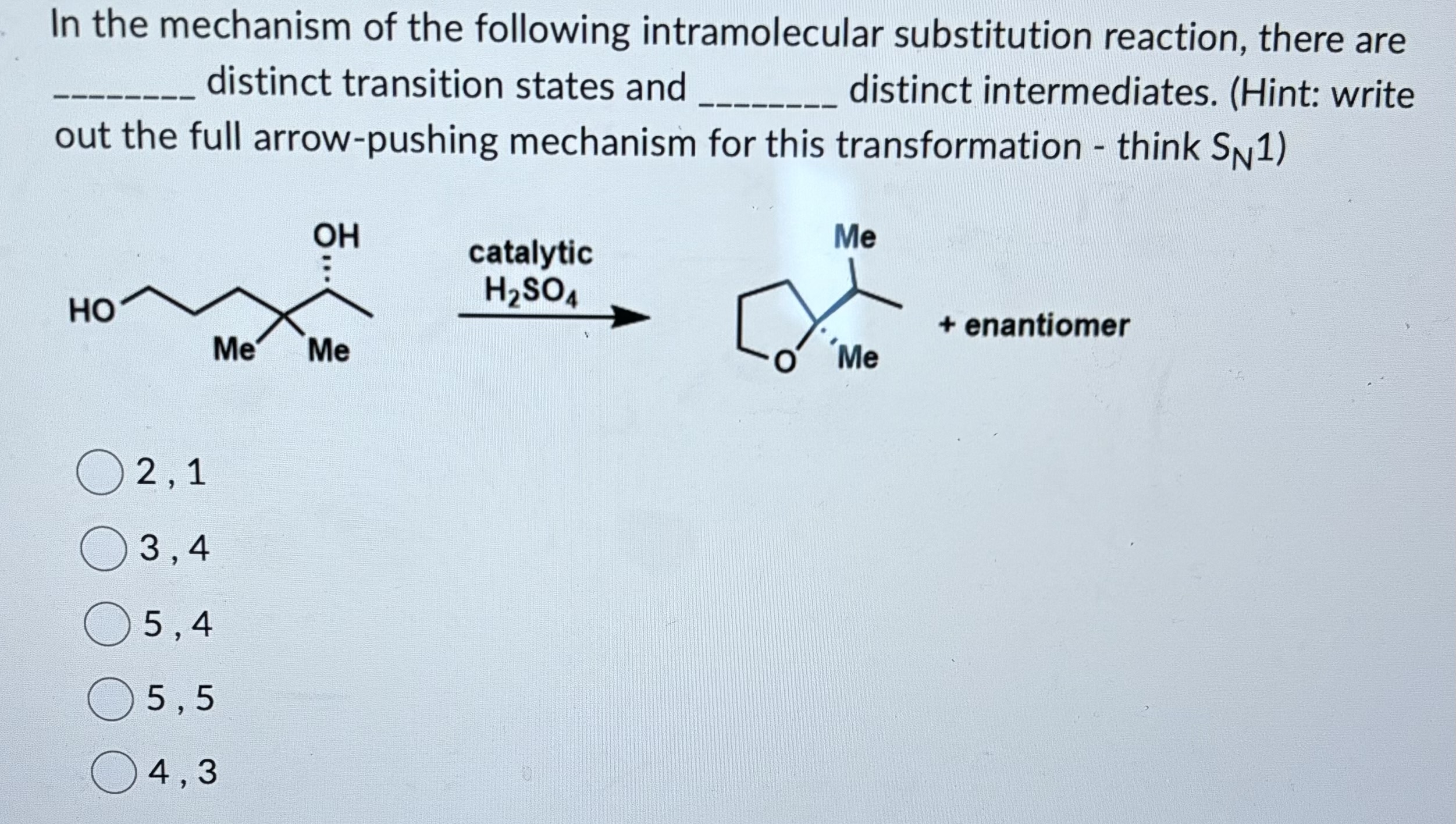 Solved In the mechanism of the following intramolecular | Chegg.com