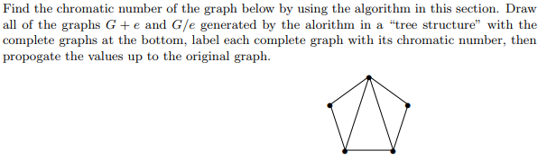 Solved Find the chromatic number of the graph below by using | Chegg.com