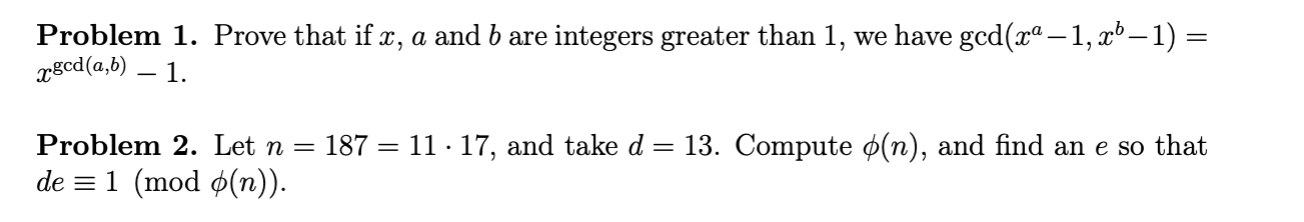 Solved Problem 1. Prove that if x, a and b are integers | Chegg.com