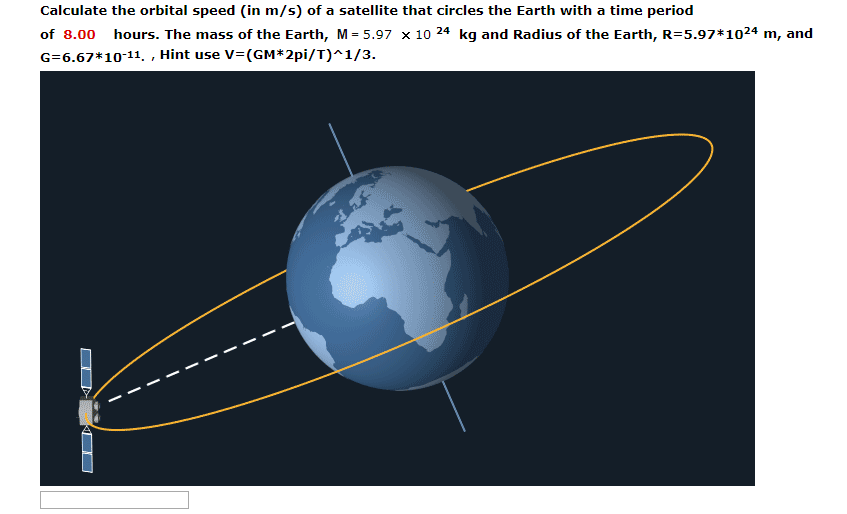 Solved Calculate the orbital speed (in m/s) of a satellite | Chegg.com