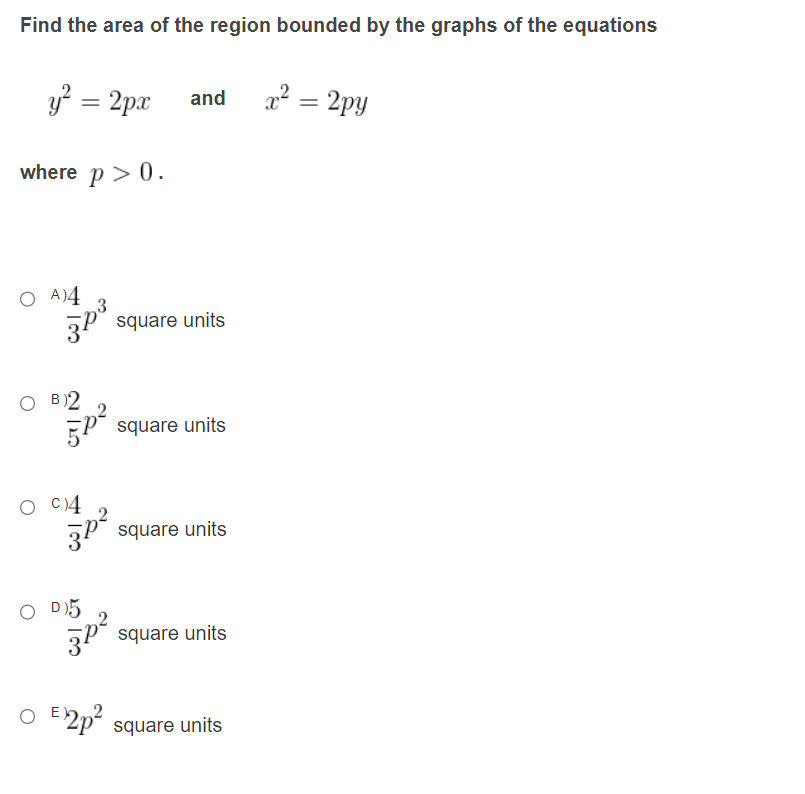 Solved Find the area of the region bounded by the graphs of | Chegg.com