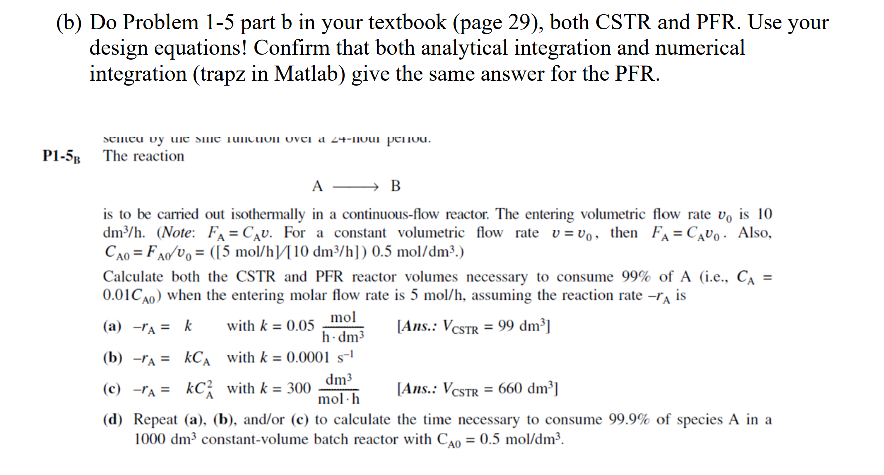 Solved b) Do Problem 1-5 part b in your textbook (page 29), | Chegg.com