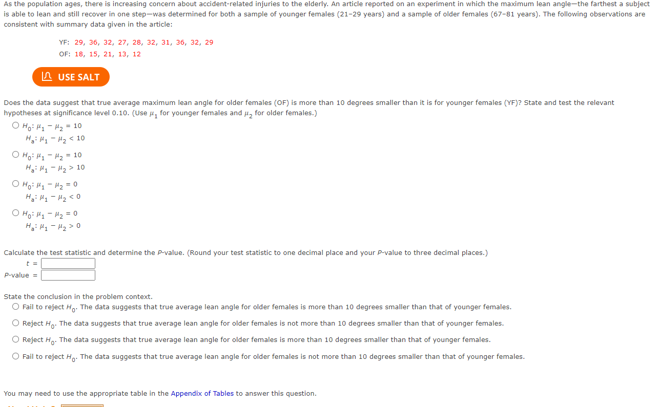 Solved consistent with summary data given in the article: | Chegg.com