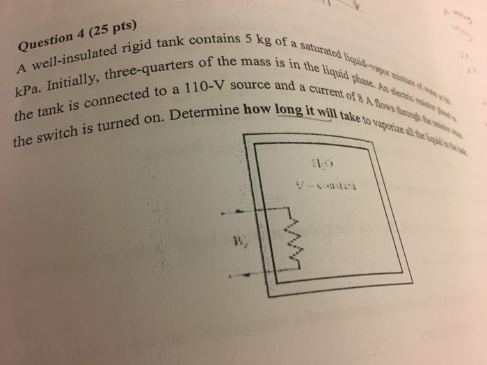 Solved A well-insulated rigid tank contains 5 kg of a | Chegg.com