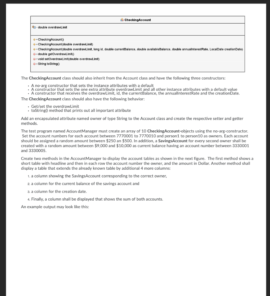 Solved in Java using the UML diagram below provide comments | Chegg.com
