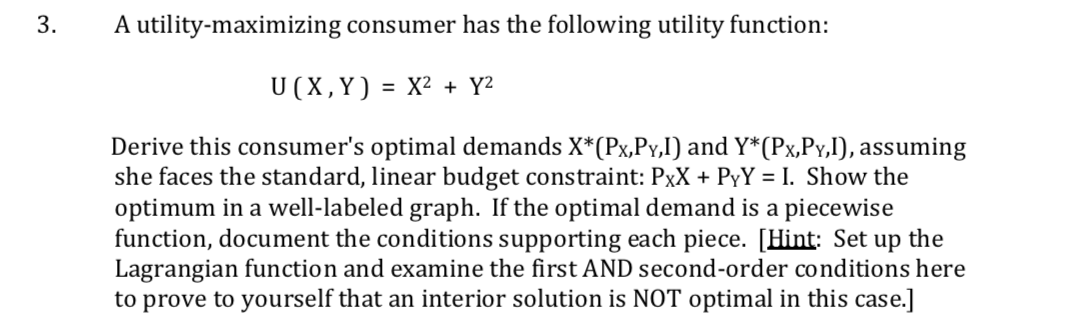 3. A utility-maximizing consumer has the following | Chegg.com